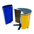Sorting Waste Bin Set 3 Compartments Lid Rotable Round Under Cabinet ...