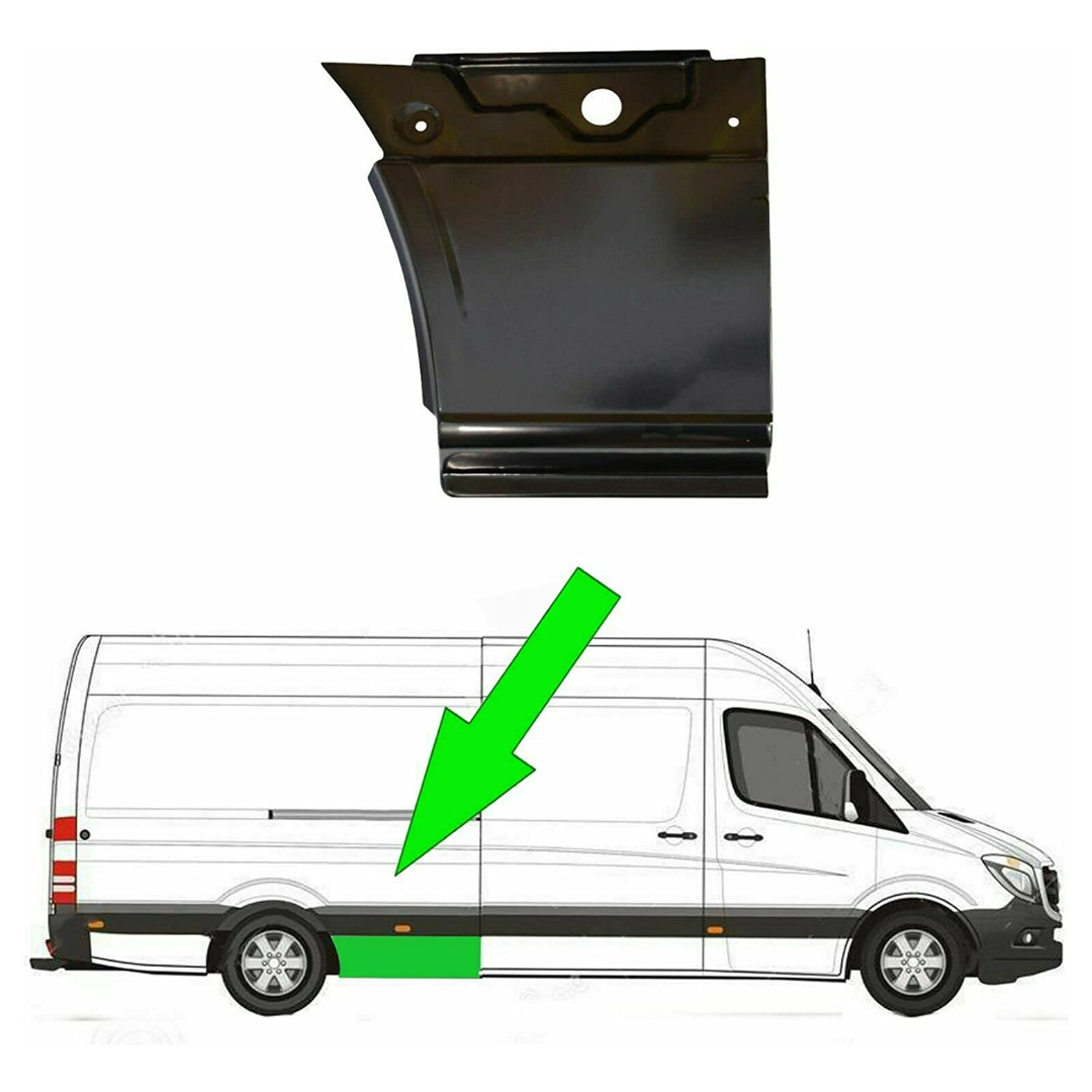 Mercedes Sprinter MWB Side Lower Panel Metal Steel Repair Moulding O/S ...