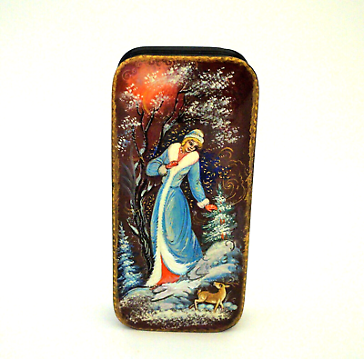 Russian Beautiful Lacquer Fedoskino Box " Snow Maiden" | eBay