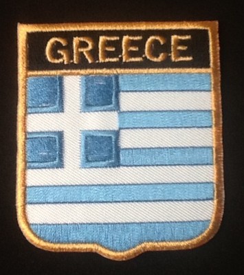 GREECE GREEK HELLENIC NATIONAL COUNTRY FLAG BADGE IRON SEW ON PATCH ...