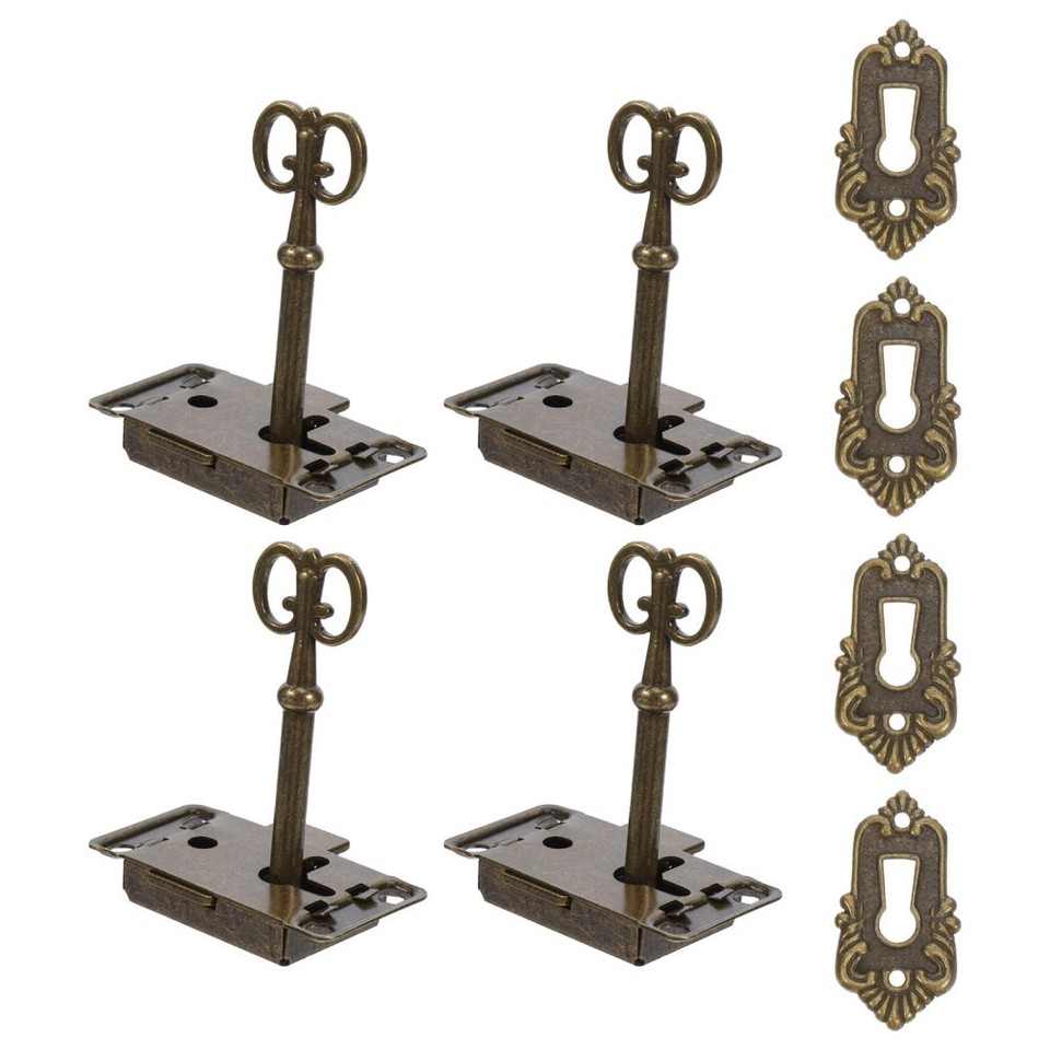 4 Sets Cabinet Lock Replacement Parts Desk Locks for Drawers with Key ...