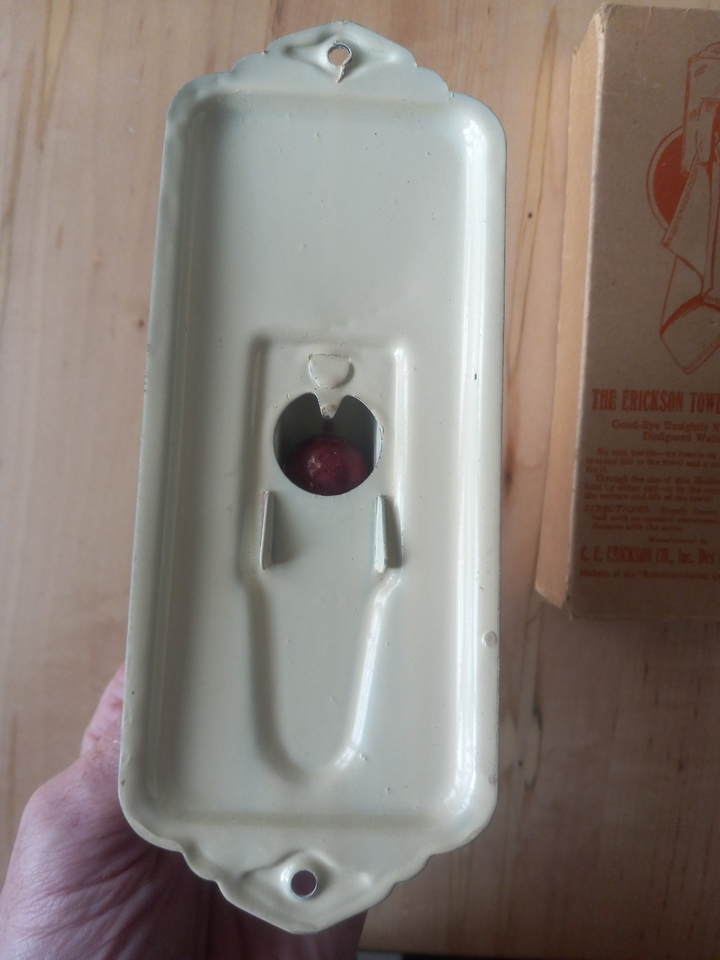 Vintage Erickson Towel Holder Tin Advertising Wall mount New Old Stock ...