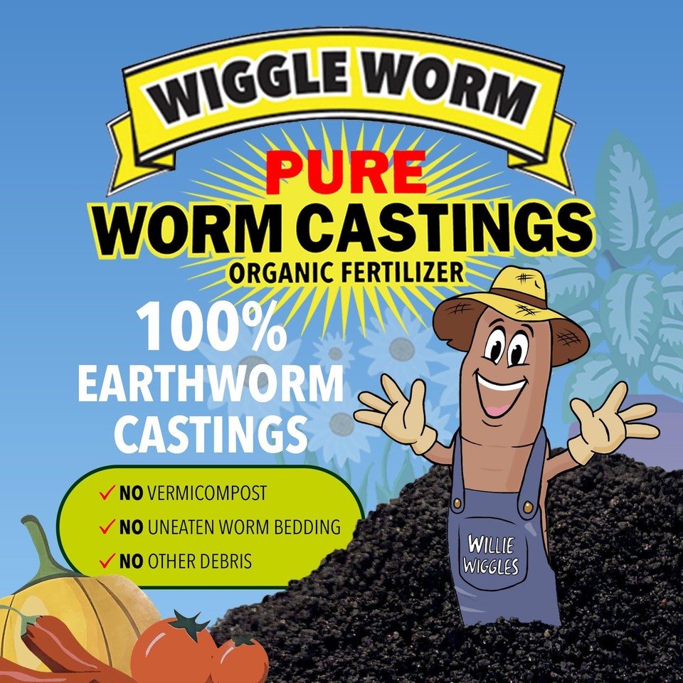 Wiggle Worm 100 Pure Organic Mineral-Dense Worm Castings Fertilizer in ...
