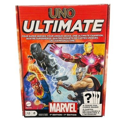 Mattel UNO Ultimate Marvel 1st First Edition Card Game *COMPLETE* 4 ...