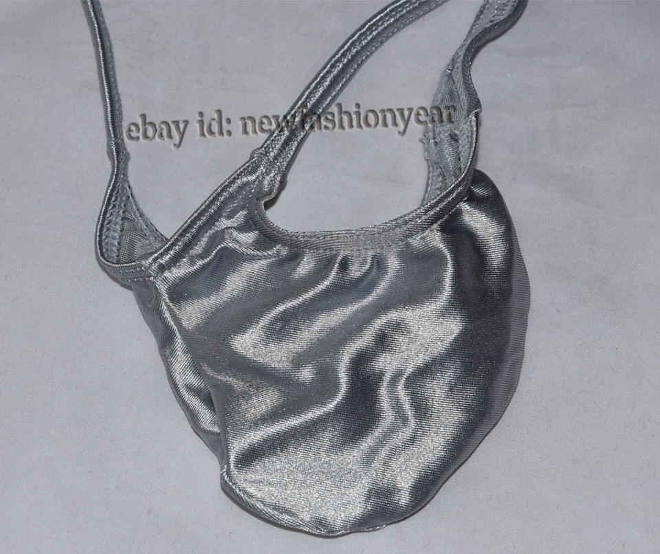 Men Shiny Satin Mini Tangas Micro Thong Pouch Underwear G-string Bikini ...