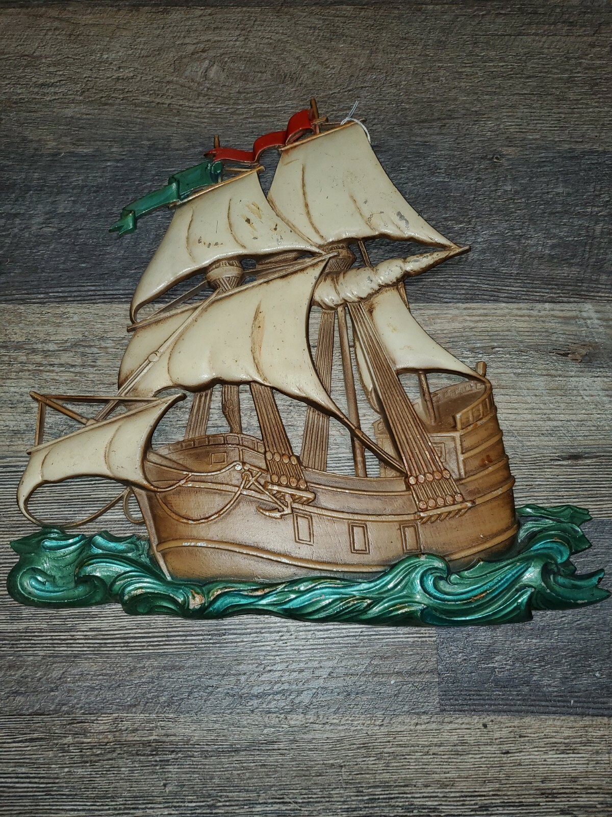 Vintage Nautical Sexton Metal Ship Wall Decor 2 piece set boats Nautica ...