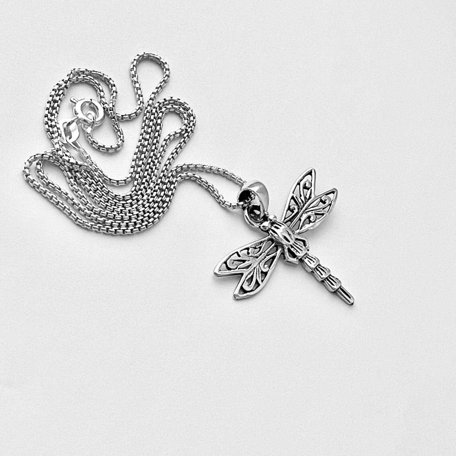 Sterling Silver Dragonfly Necklace, Silver Necklaces, Spirit Bug Chains ...