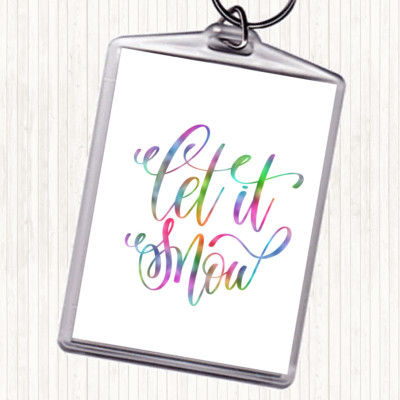 Christmas Let It Snow Rainbow Quote Bag Tag Keychain Keyring | eBay UK