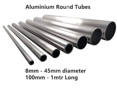Aluminium Round Tube Pipe 8mm - 45mm od multiple sizes and lengths ...