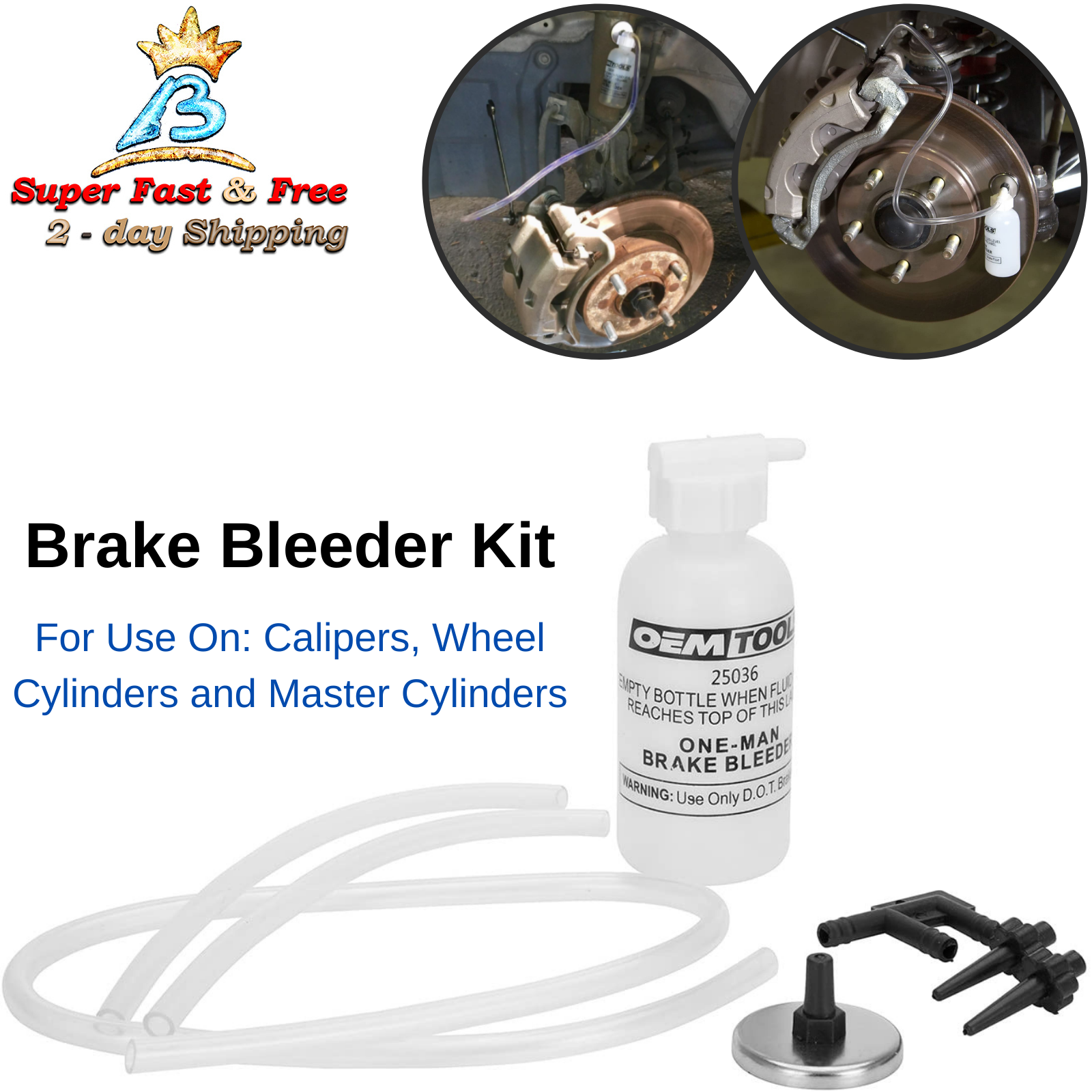 Brake Line Bleeder Kit Pump Fluid Bleeding Tool For Car Caliper Wheel ...