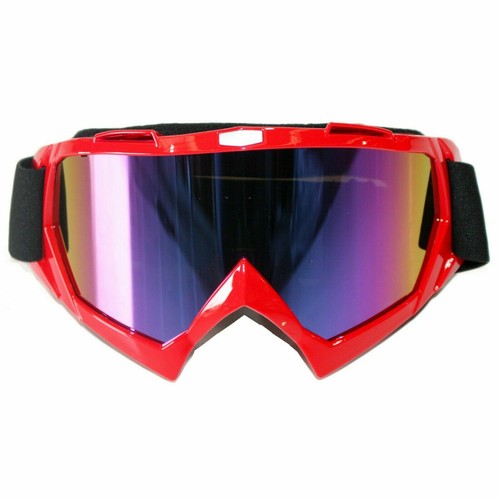 Tinted RED Motocross Motorbike MX goggles anti-fog UV protection dirt ...