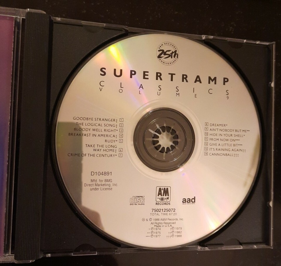 Supertramp Classics Volume 9 CD A&M BMG Direct Compilation | eBay