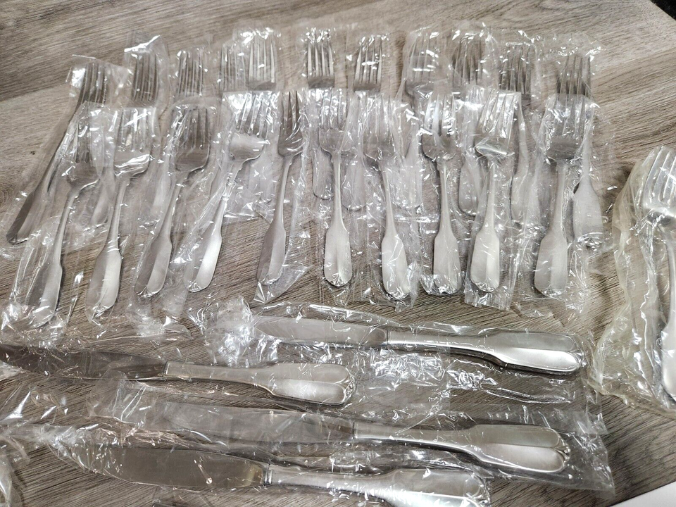 ONEIDA CUBE 18/10 STAINLESS SATIN GLORIA FLATWARE SET SERVICE FOR 12 66 ...
