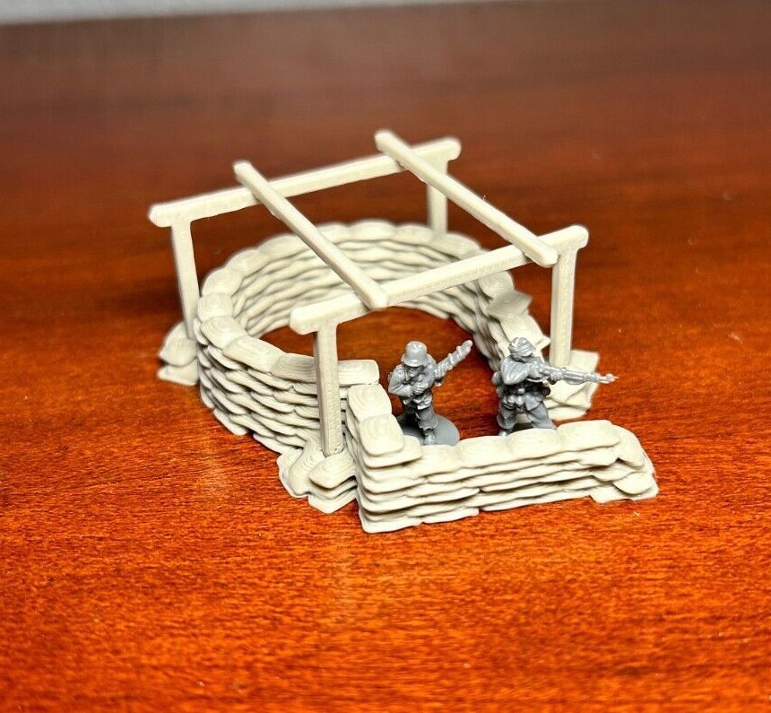 Sandbag Gun Emplacement 28mm, 20mm, HO or 15mm miniature wargaming ...
