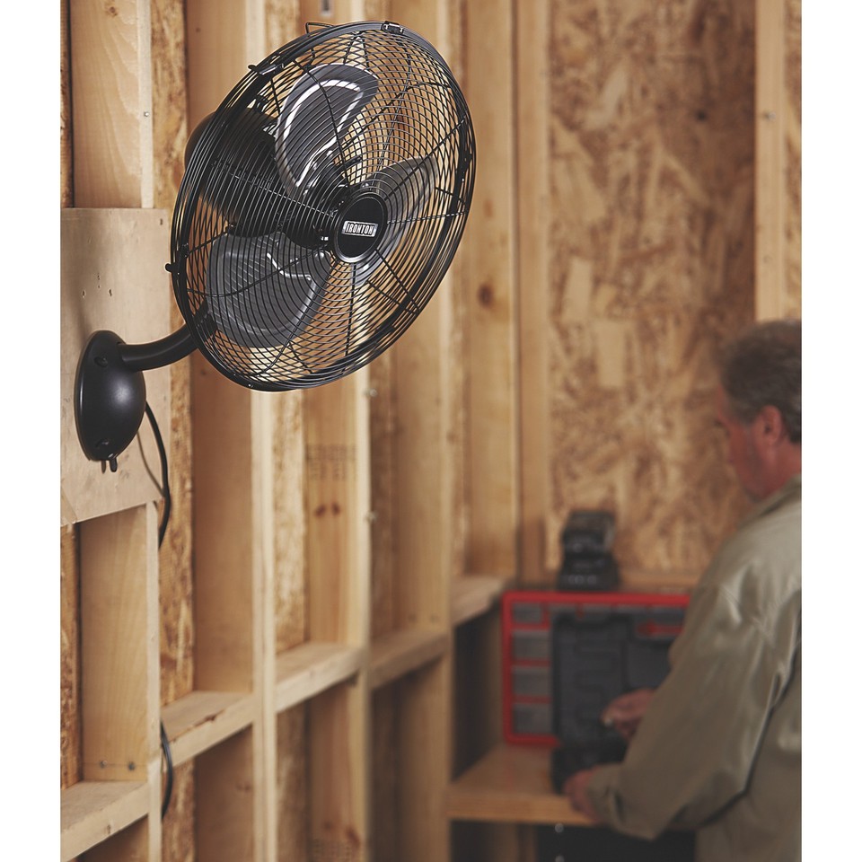 Ironton Oscillating Wall-Mount Garage Fan, 14in., 2200 CFM 840321717269 ...