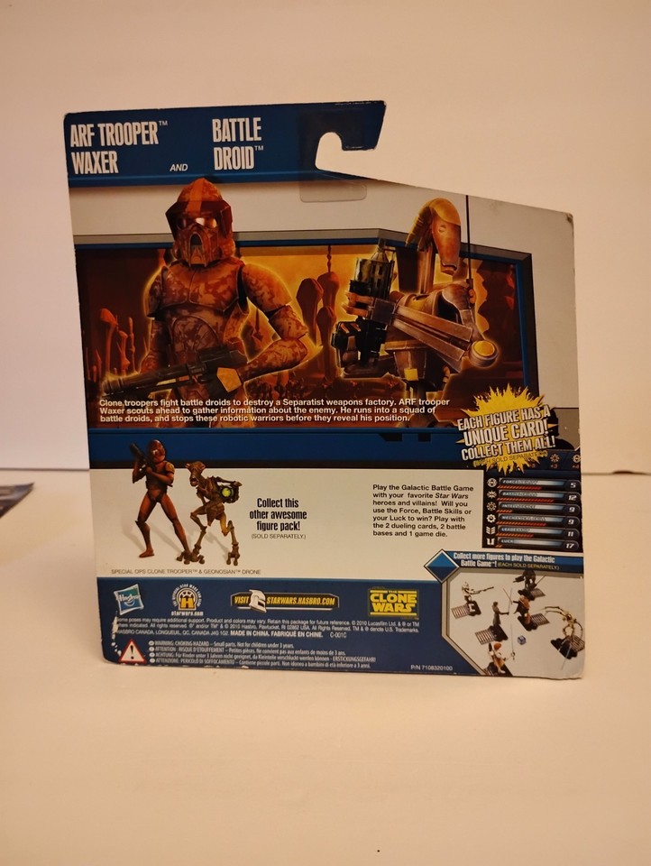 Hasbro Star Wars The Clone Wars ARF Trooper Waxer And Battle Droid. New ...
