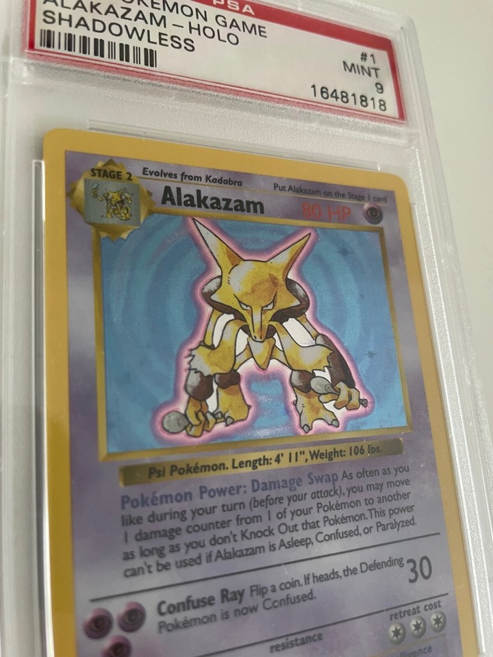 ALAKAZAM BASE SET SHADOWLESS PSA 9 MINT CONDITION | eBay