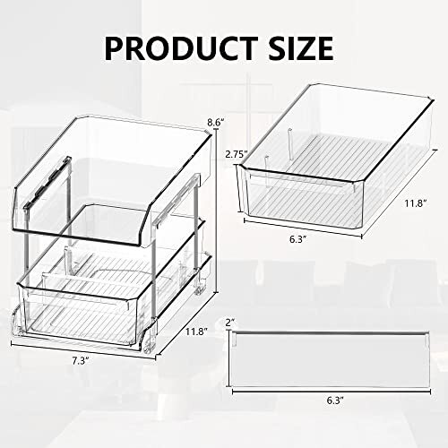2 Tier Household Organizer With Dividers Double Layer Multipurpose ...