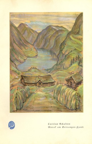 Merok am Geiranger Fjord Norwegen 1935 Kunstdruck v Curtius Schulten ...