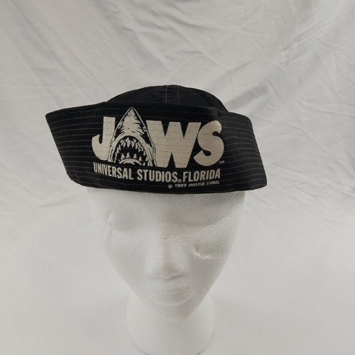 Vintage Jaws The Ride Universal Studios Sailor Cap Hat Large Black 1989 ...