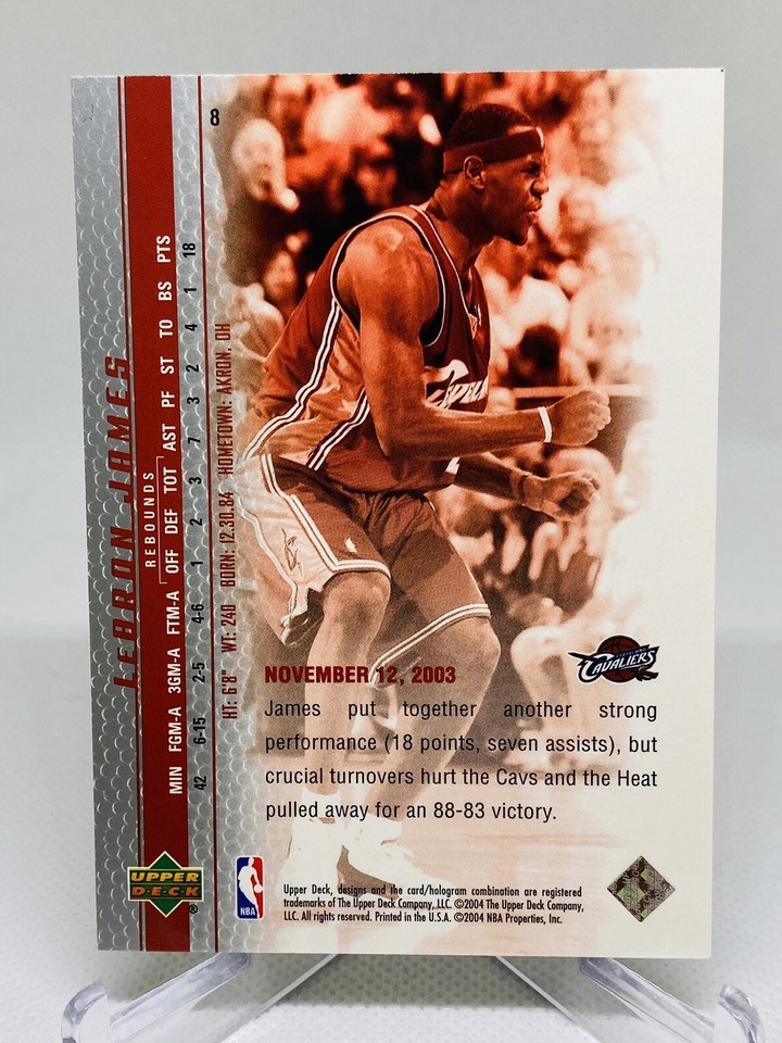 LeBron James Rookie 2004 Upper Deck Phenomenal Beginning Card #8 Lakers ...