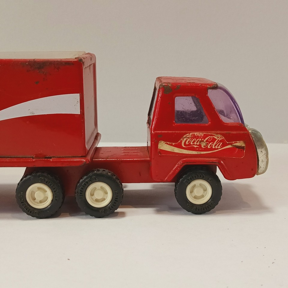 VTG 11" BUDDY L PRESSED STEEL COCA COLA TRAILER COKE CASES IT'S THE ...