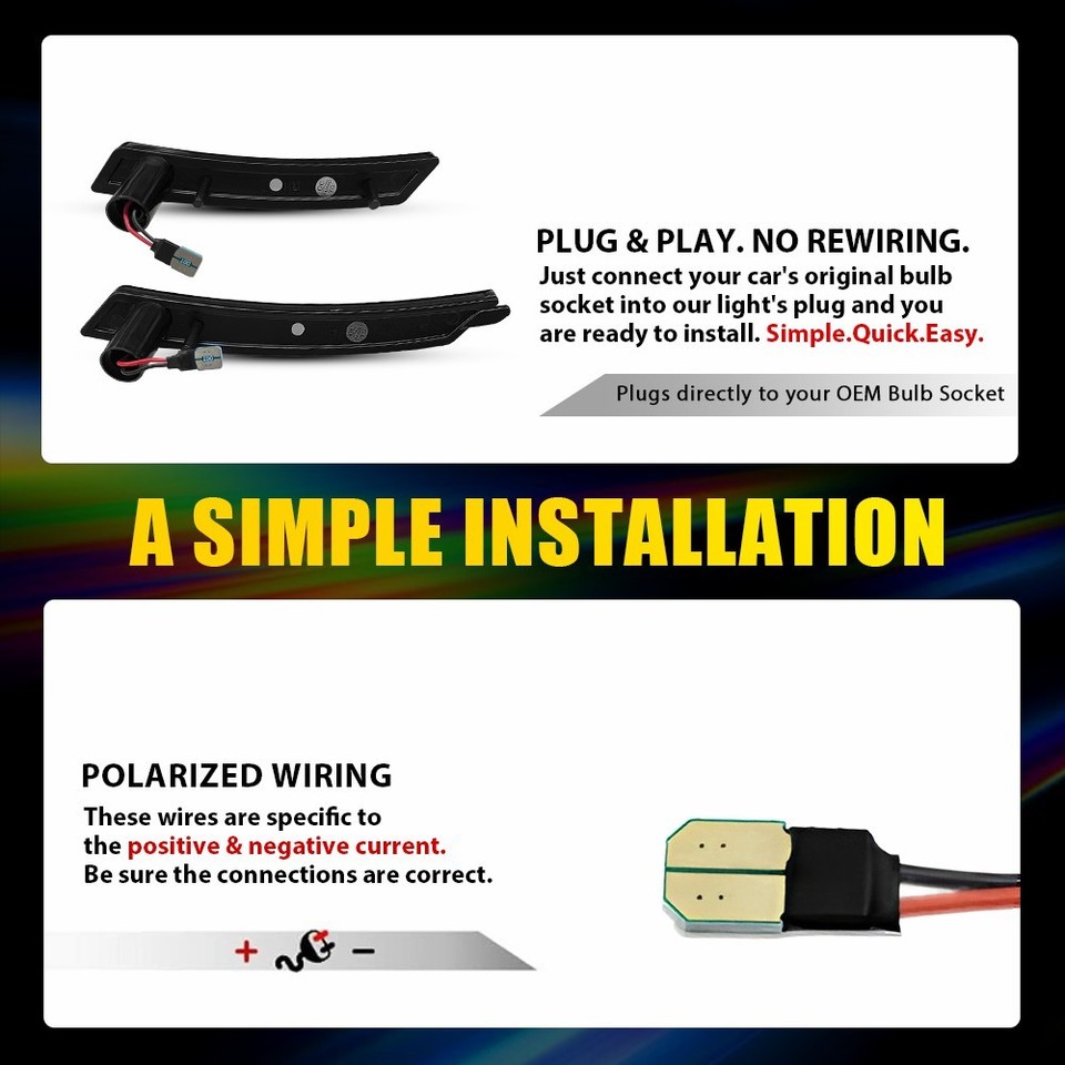 4PC Front Rear LED Side Marker Lights Smoked For Mini Cooper R55 R56 ...