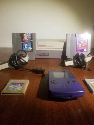 Nintendo Entertainment System with games+ Grape colored Gameboy with ...