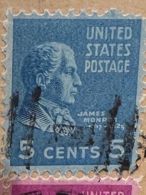 US Stamp James Monroe 1817 ~ 1825 5 cents Blue used | eBay