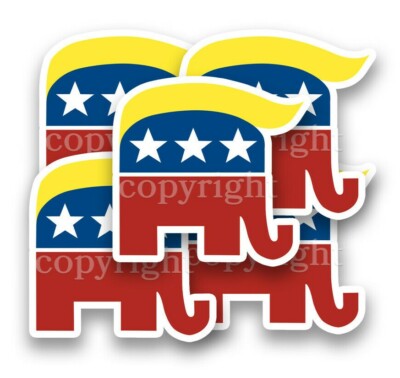 Trump Bumper Stickers Republican Elephant Decals 3" wide 5 pack | eBay