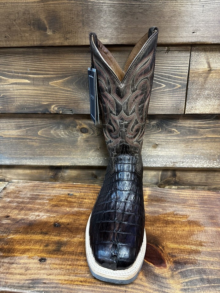 LUCCHESE MEN'S ROWDY HORNBACK CAIMAN WESTERN BOOTS - SQUARE TOE | eBay