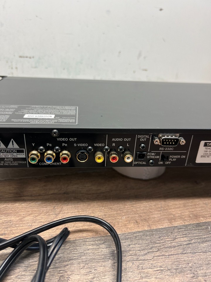 TASCAM BD-01U Rack Mountable Professional Studio DVD Player No Remote ...