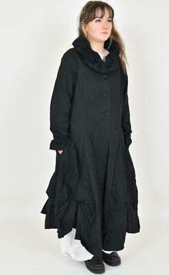 LUUKAA hitched black parachute coat size XL | eBay