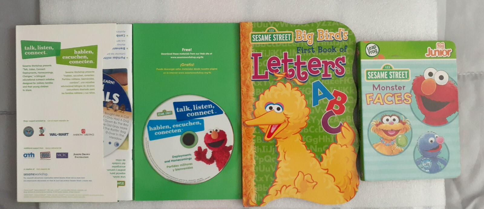 Sesame Street Talk Listen Connect Kit 3 DVD'S Set LN 6 LEARNING BOOKS ...
