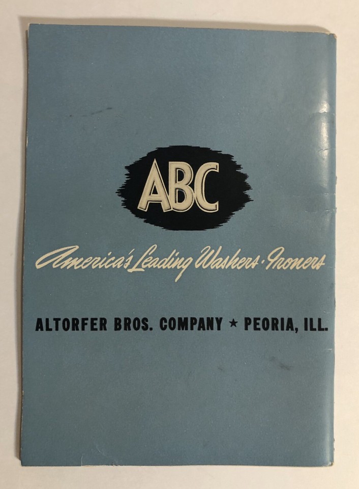 ABC Of Home Laundering Altorfer Bro’s. Company Peoria, ILL Vintage Book ...