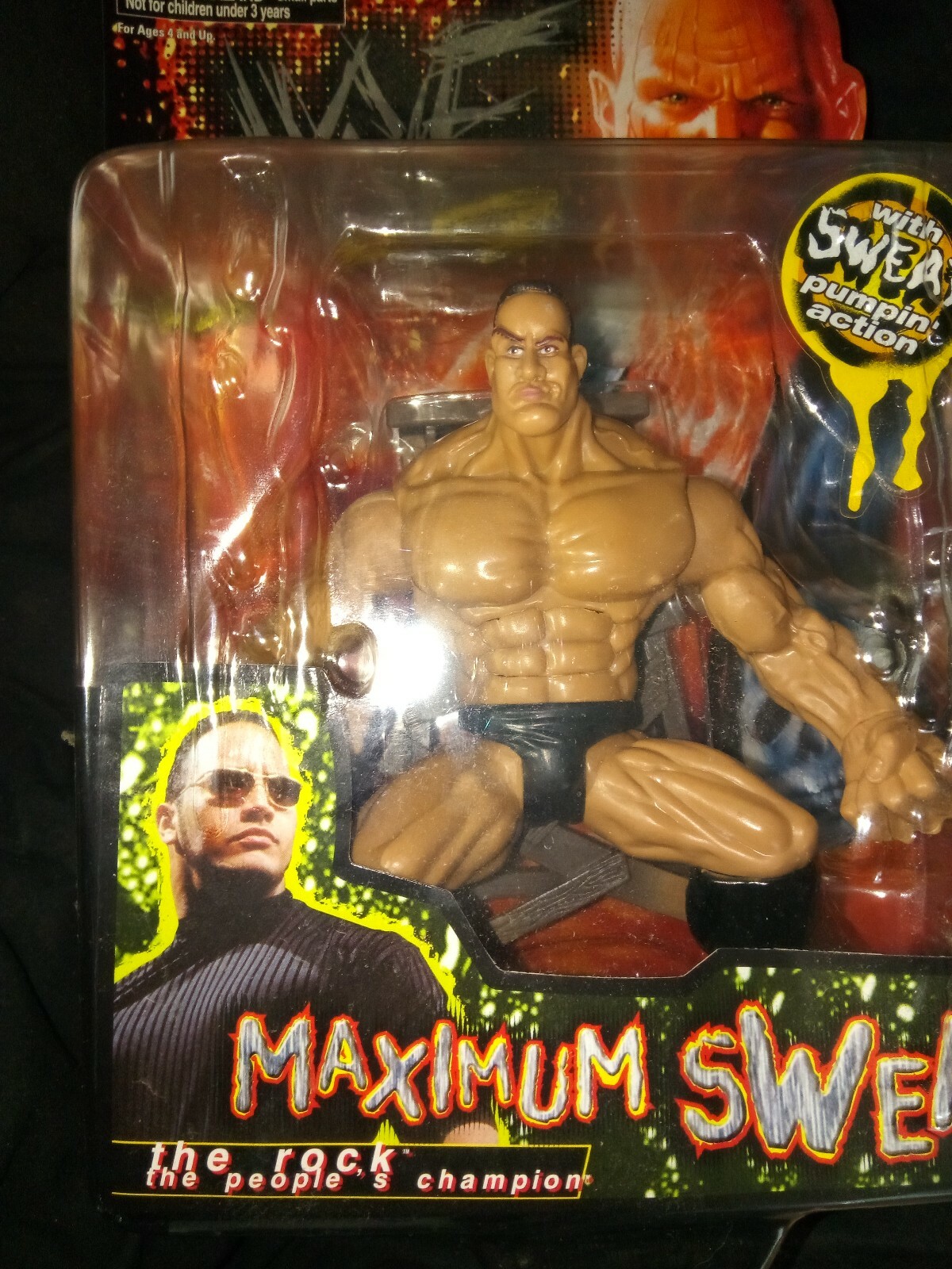 WWF THE ROCK MAXIMUM SWEAT ACTION FIGURE wwe wwf wrestling | eBay