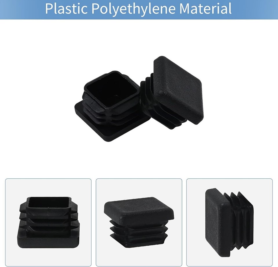 1" 1x1 Square Tube End Cap Plastic Plugs 12Pcs, 1"x1" 1 Inch Tubing ...