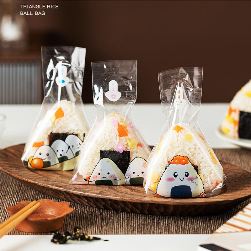 50pcs Lovely Cartoon For Triangle Rice Ball Disposable Packaging Bag ...