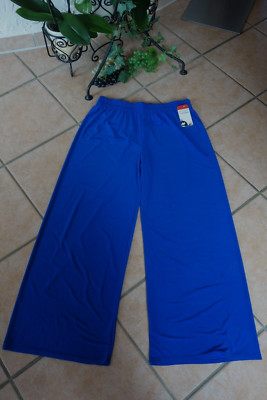 MAGNA Marlene Hose 56 58 NEU royal blau Stretch weites Bein LAGENLOOK ...