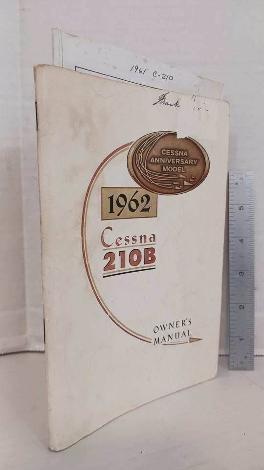 Vintage Antique 1962 Cessna 210B Airplane Owner's Manual FREE SHIPPING ...