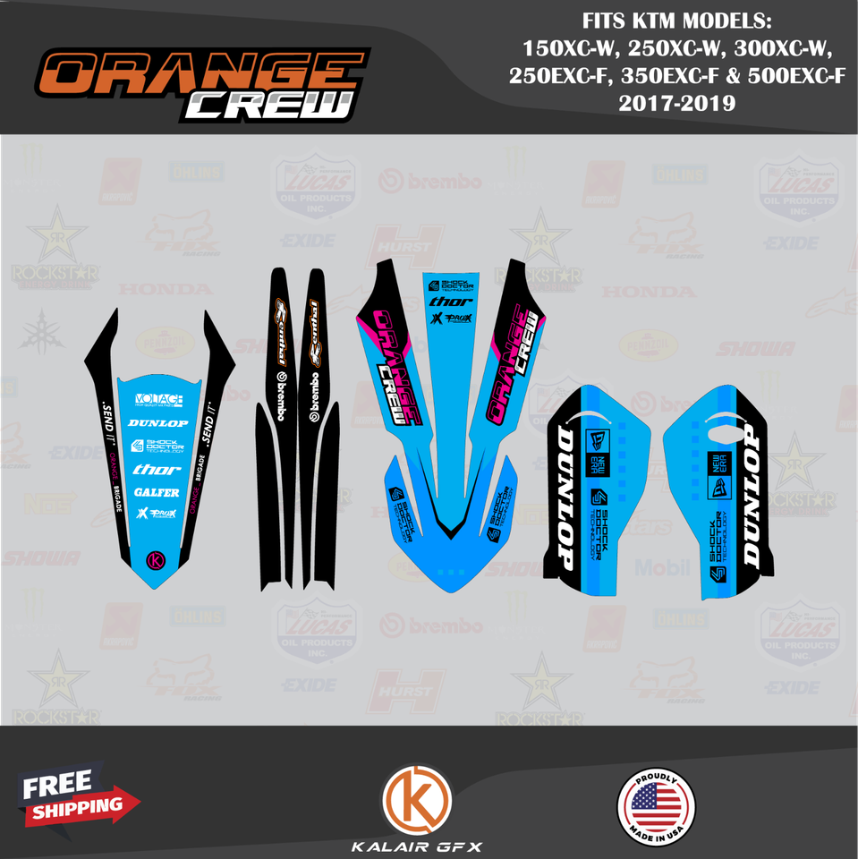 Graphics Kit for KTM 150/250/300XC-W & 250/350/500EXC-F 2017-19 OG-Crew ...