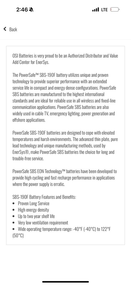 NEW PowerSafe SBS 190F Batteries 12V 190 Ah Front Terminal Battery | eBay