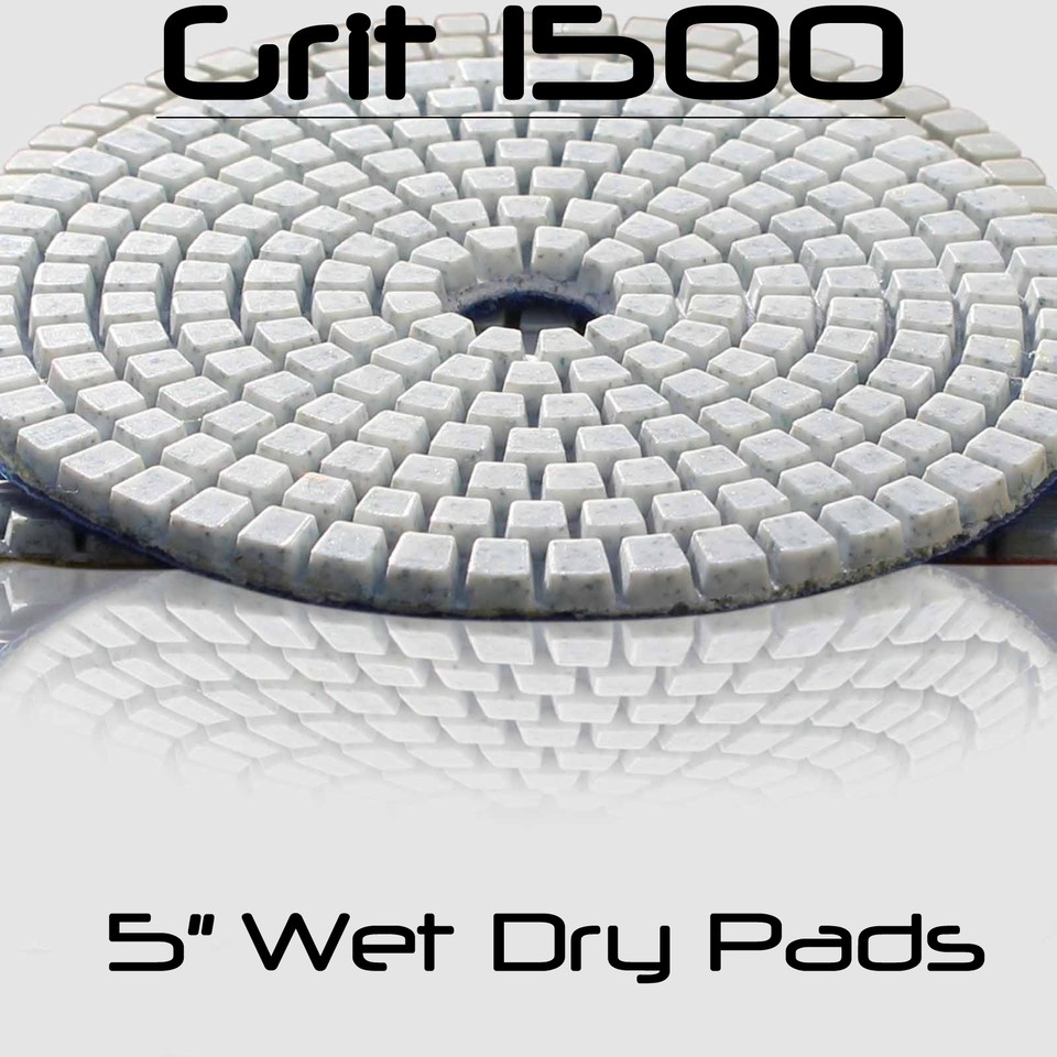 5 Inch Wet Dry Diamond Polishing Sanding Pads Discs Granite Concrete ...
