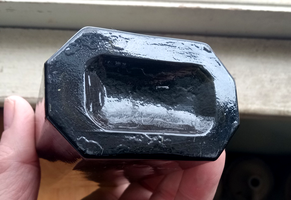 TODD'S PERTH INK RARE 1870s BLACKGLASS OLIVE GREEN SCOTTISH INK BOTTLE ...