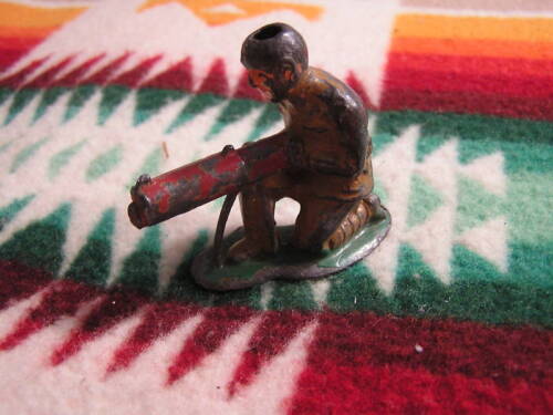 Antique Vintage Metal Toy Soldier Machine Gunner | eBay