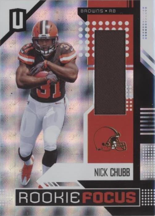 2018 Panini Unparalleled - Rookie Focus Memorabilia Nick Chubb #RF-NC ...