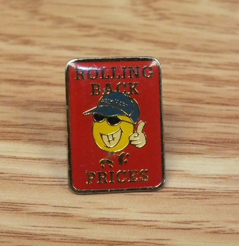 Vintage Rolling Back Prices Smiley Face Wal-Mart Collectible Pin Lapel ...