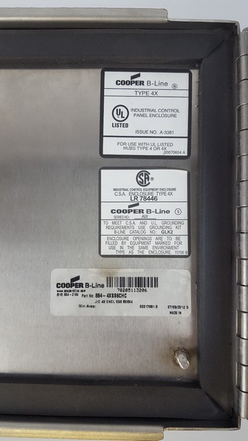 Cooper B-line 884-4xss6chc LR 78446 Type 4x SS Stainless Steel 8x8x4 ...