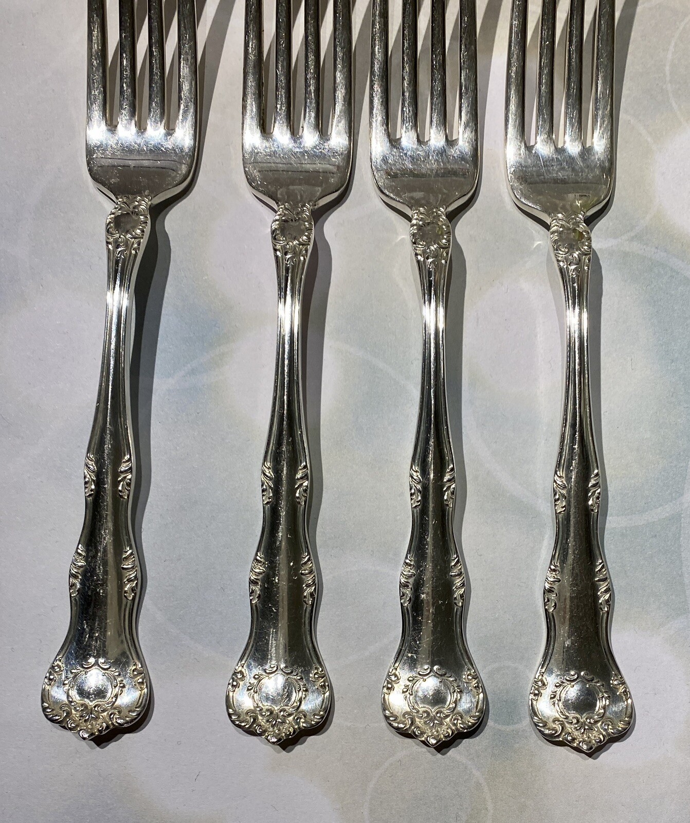 Antique 1846 Anchor Rogers Anchor XII silverware set 4 dinner forks ...