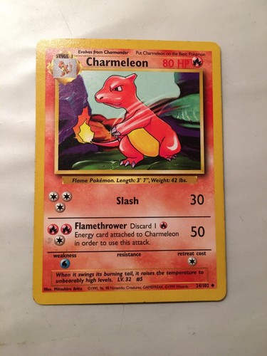 Rare Stage 1 Pokemon Charmeleon Card 24/102, 1995 | eBay